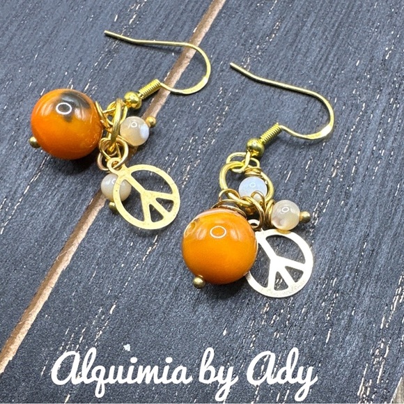 Alquimia | Jewelry | Alquimia By Ady Orange And Gold Earrings Bumblebee ...